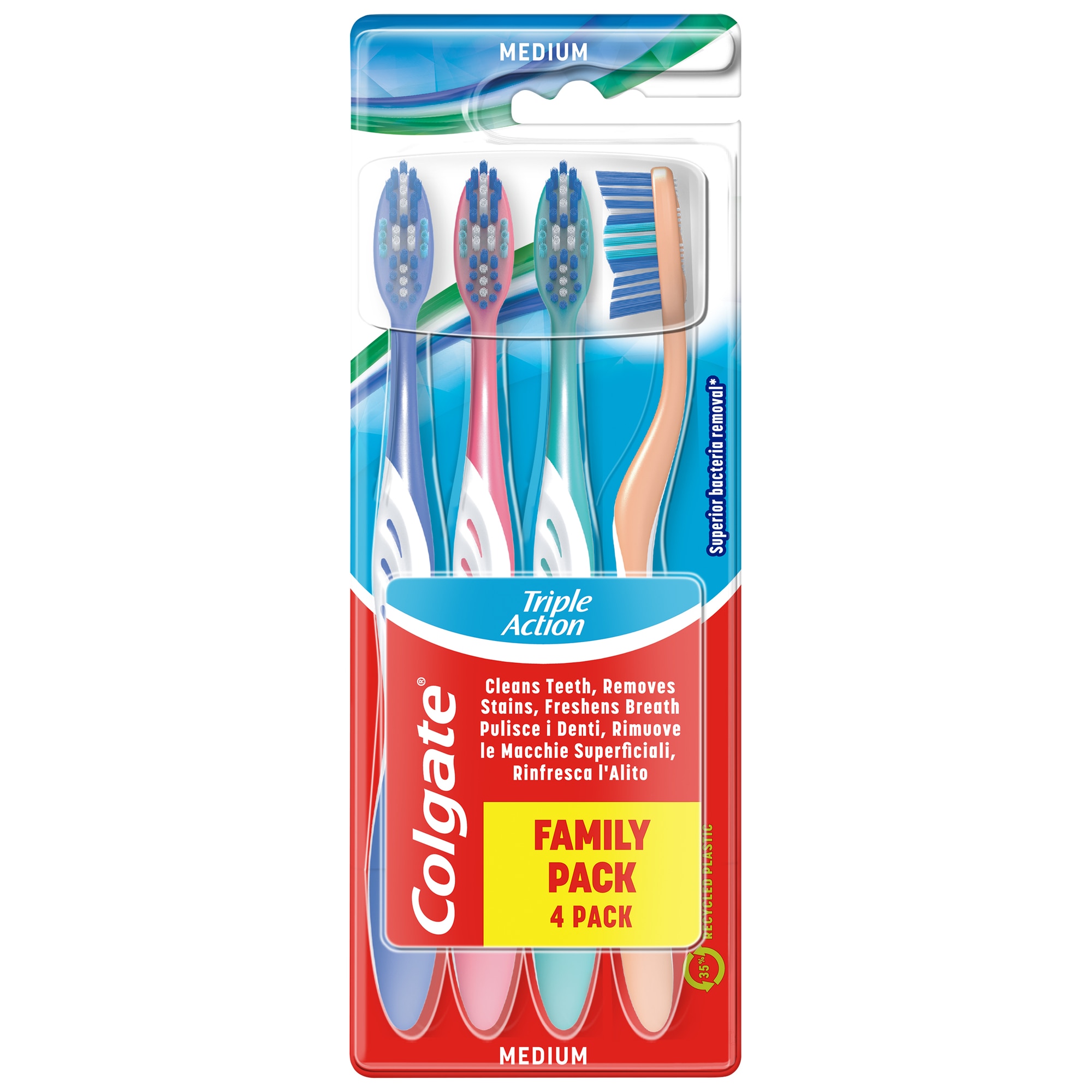 Triple Action Colgate - Spazzolino 4 pezzi | Colgate